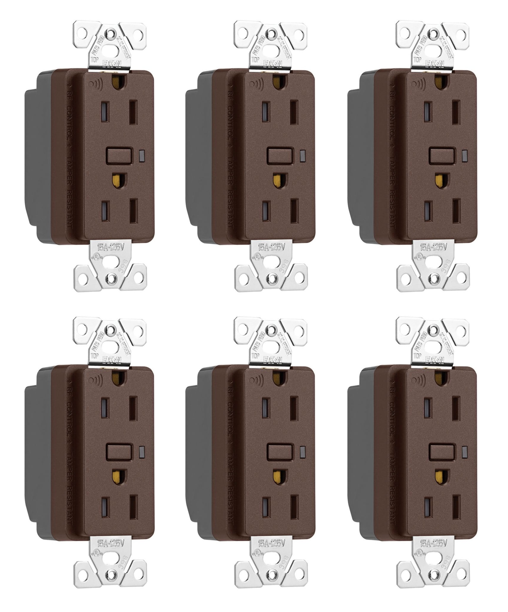 (case of 6) Eaton Z-Wave Plus split control wireless duplex receptacle ...