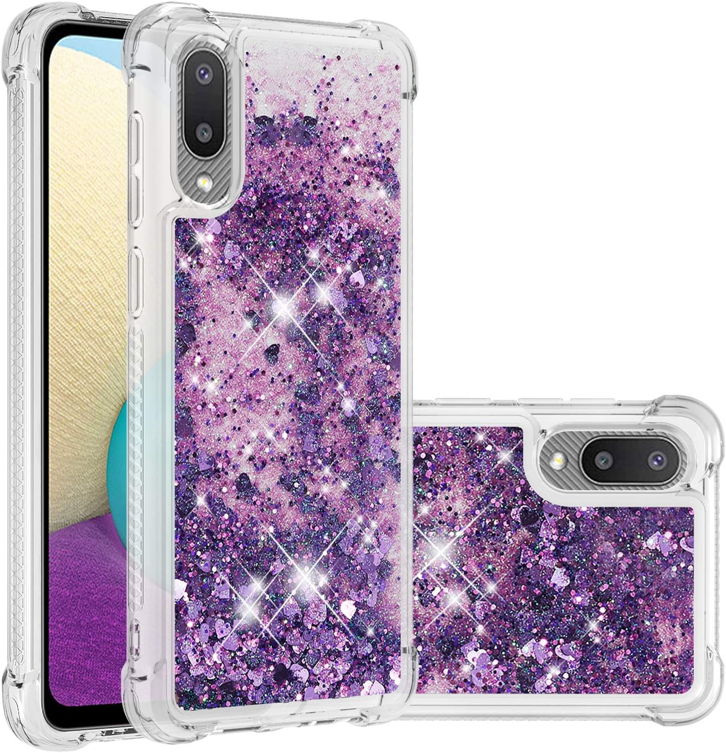 case for Samsung Galaxy A02 Case for Girls Women, Fashion Shiny ...