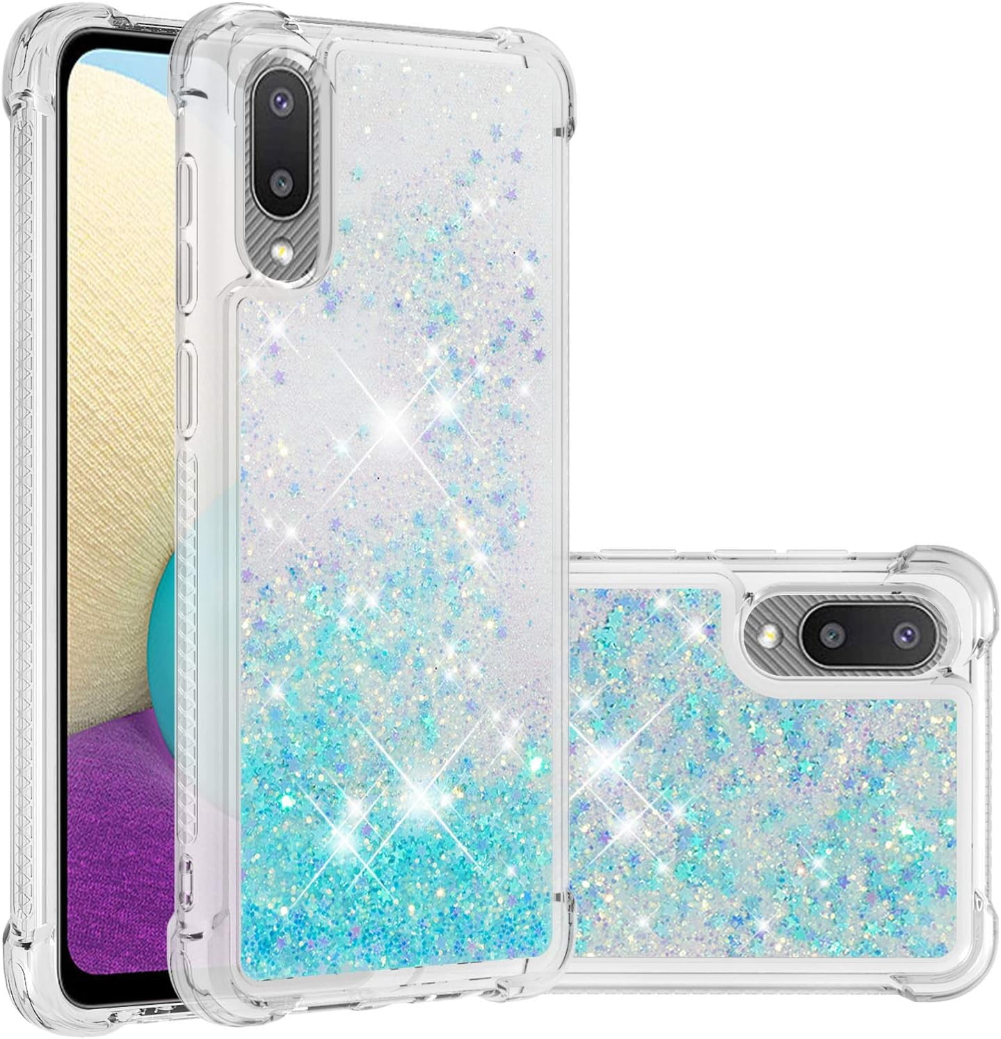 case for Samsung Galaxy A02 Case for Girls Women, Fashion Shiny ...