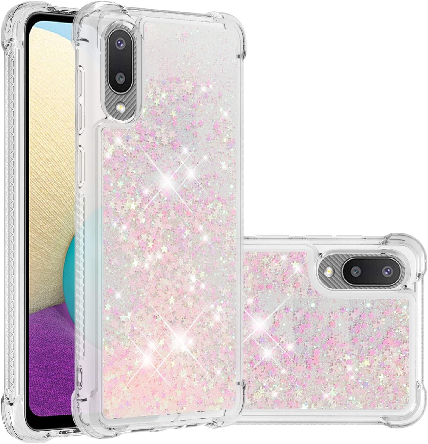 case for Samsung Galaxy A02 Case for Girls Women, Fashion Shiny ...