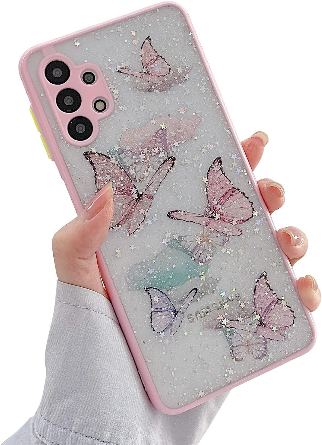 case for Samsung Galaxy A32 Case 5G Cute Glitter Butterfly Full Camera ...