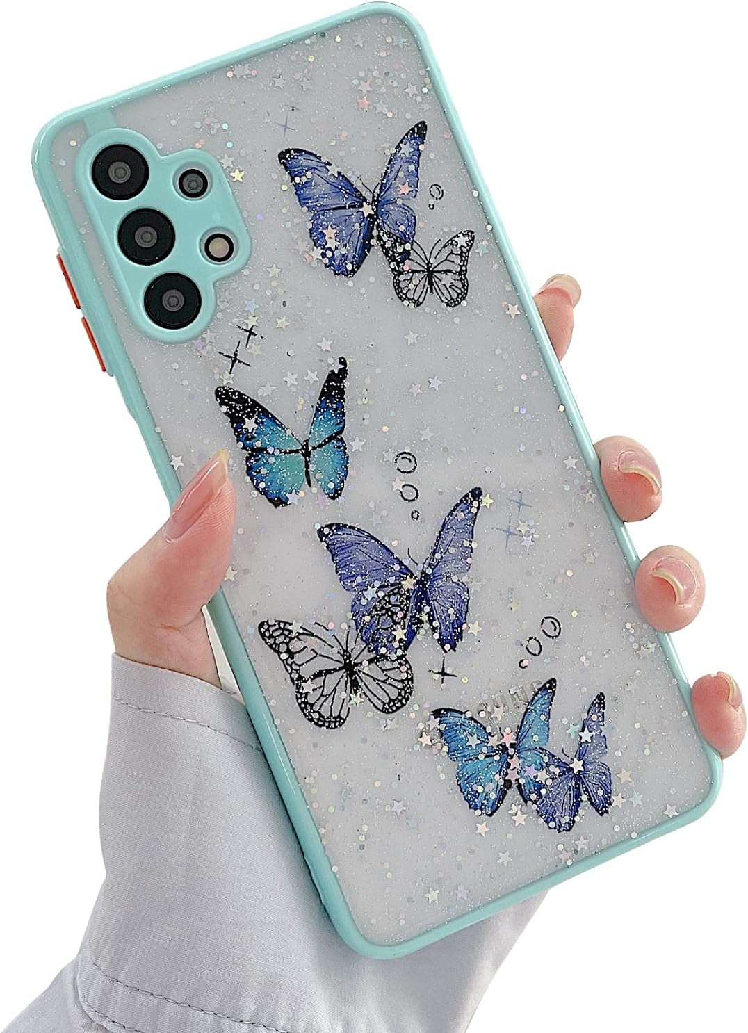 case for Samsung Galaxy A32 Case 5G Cute Glitter Butterfly Full Camera ...