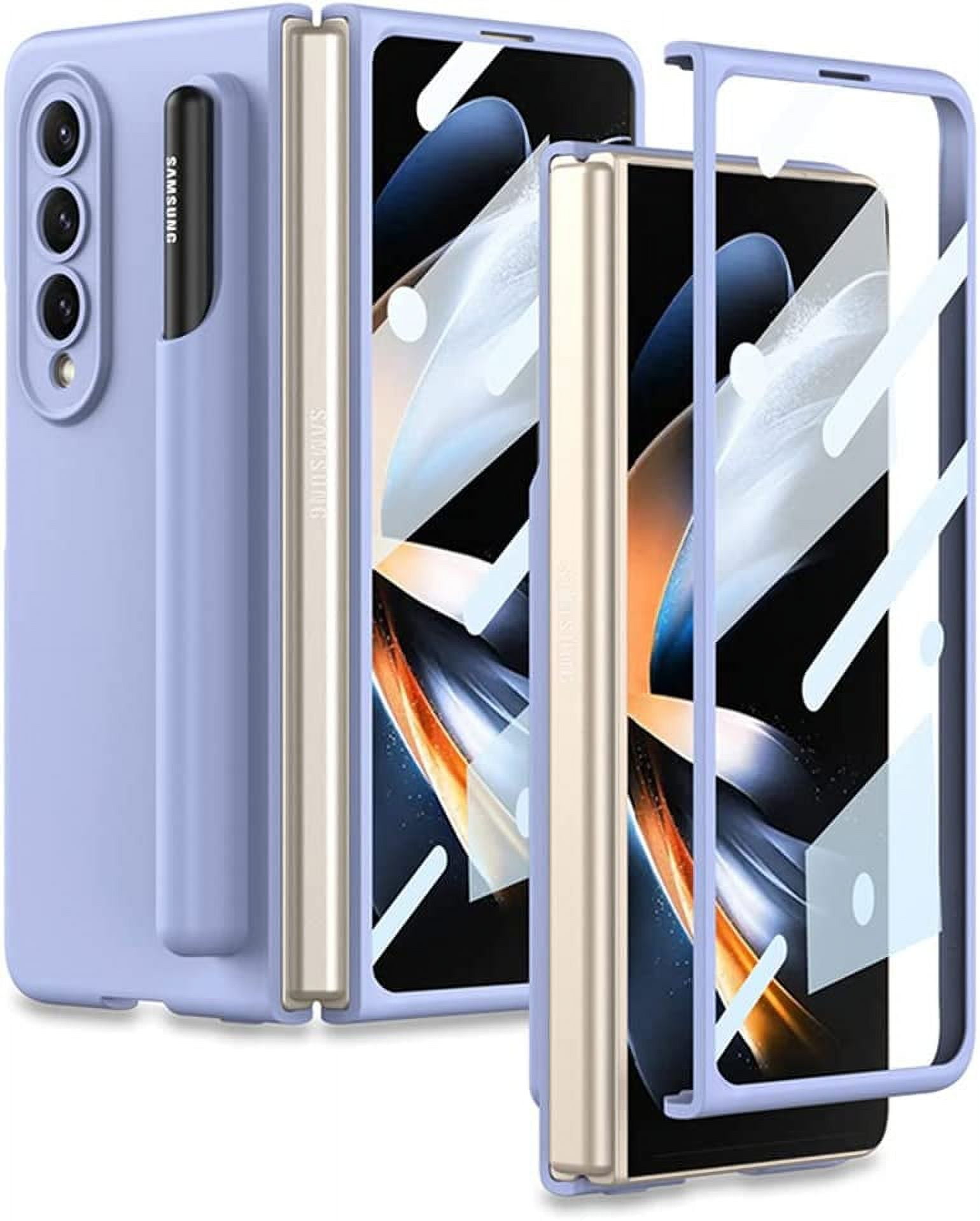 case for Samsung Z Fold 4 Silicone Case with S Pen Holder, Galaxy Z ...