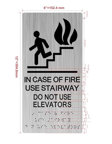 In case of fire use stairway do not use elevator sign with Raised ...
