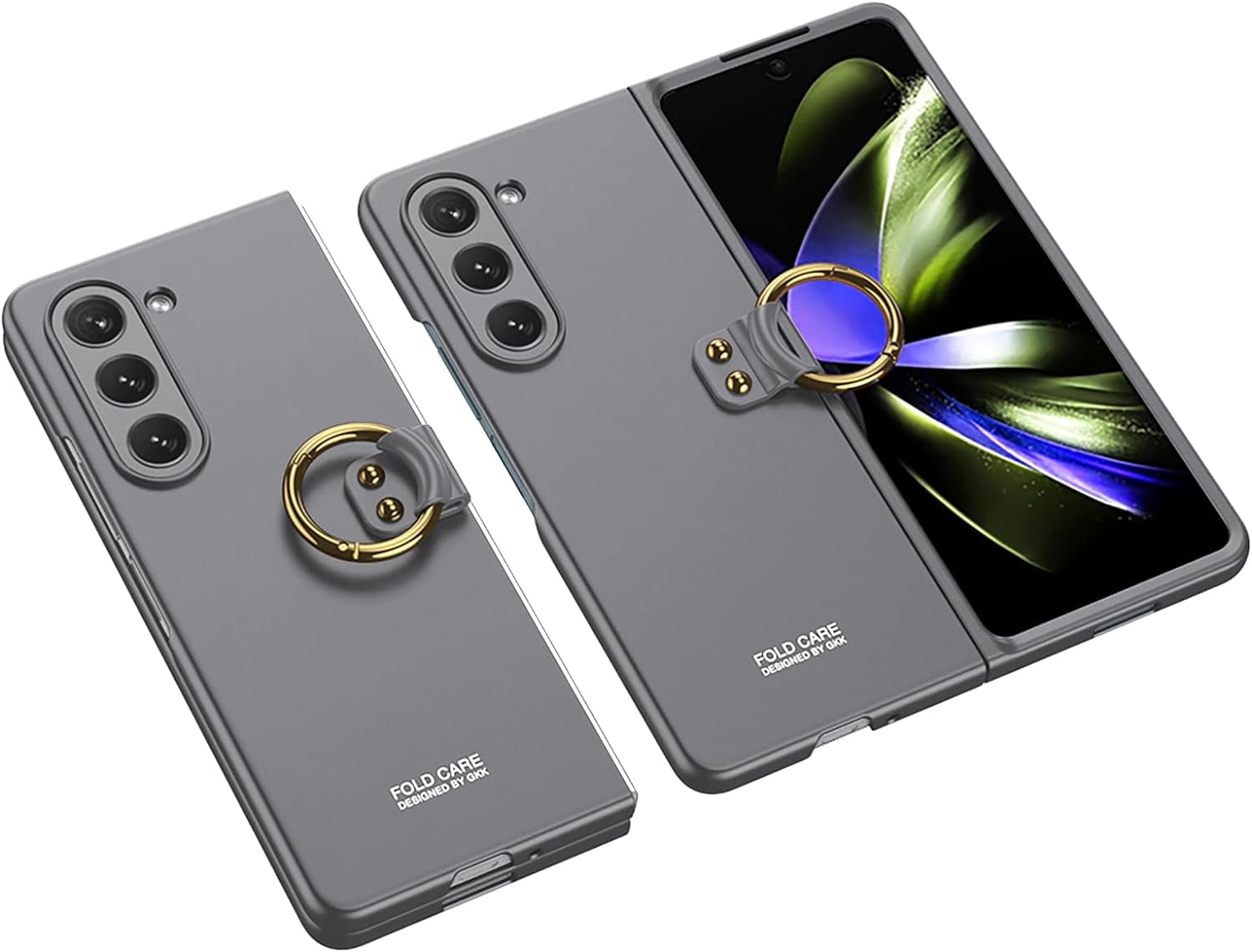 case for Galaxy Z Fold 5 Case with Ring Ultra Thin Matte PC Protective ...