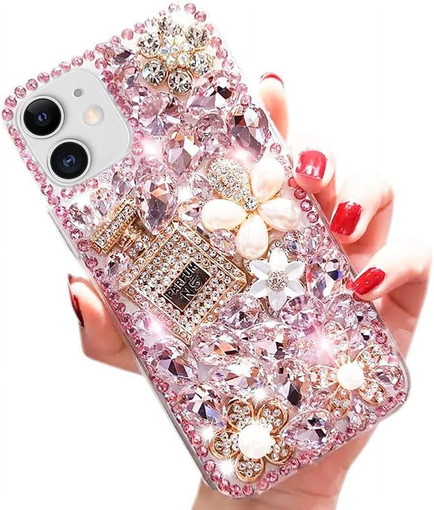 case for iPhone 11 Luxury Rhinestone Case - 3D Perfume Bottle & Flower ...