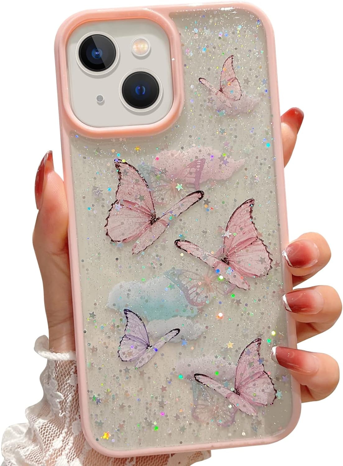 case for iPhone 15 Case Cute Glitter with Butterfly Phone Case for ...