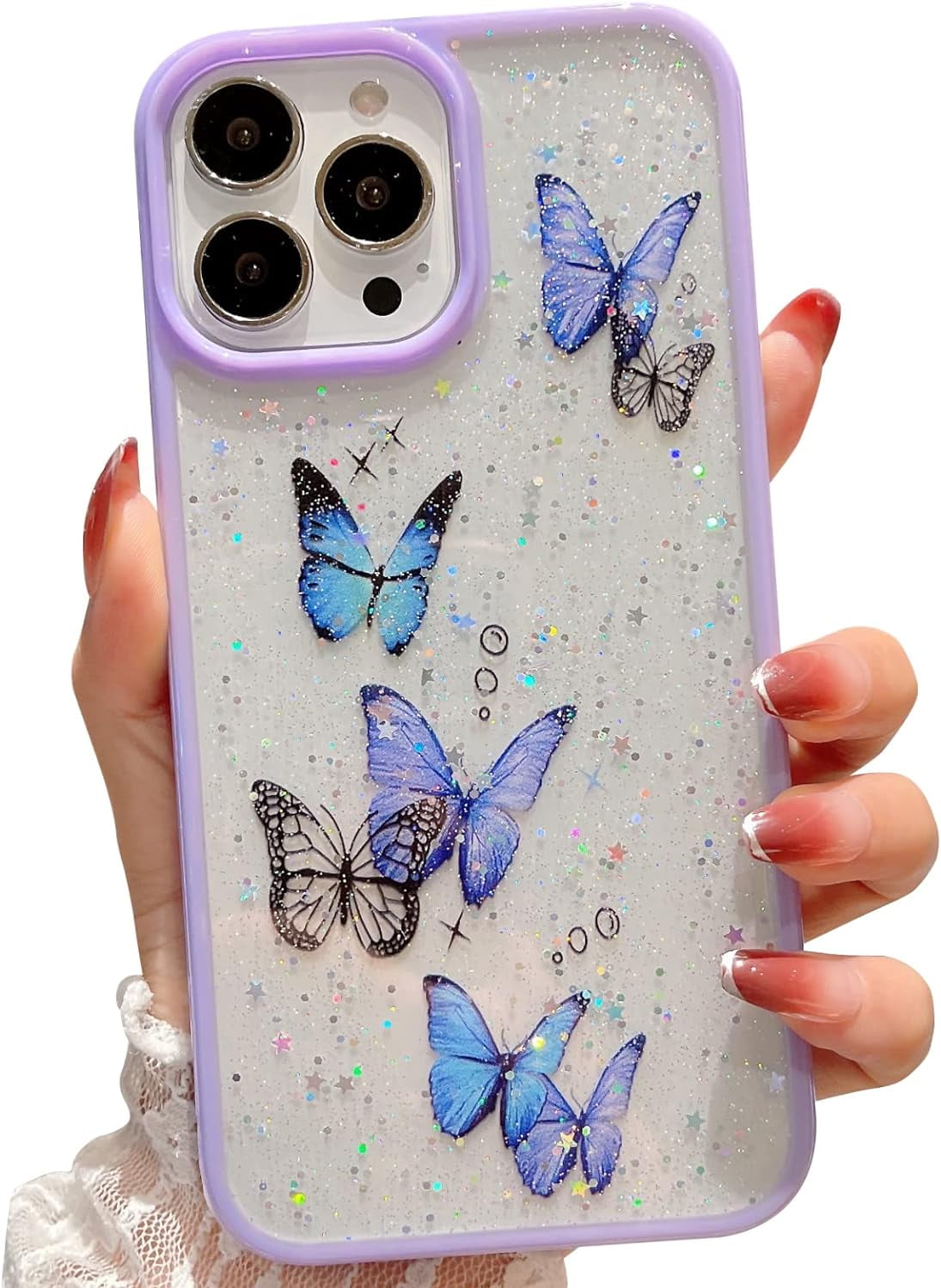 case for iPhone 15 ProMax Case Cute Glitter Butterfly iPhone 15 Pro Max ...