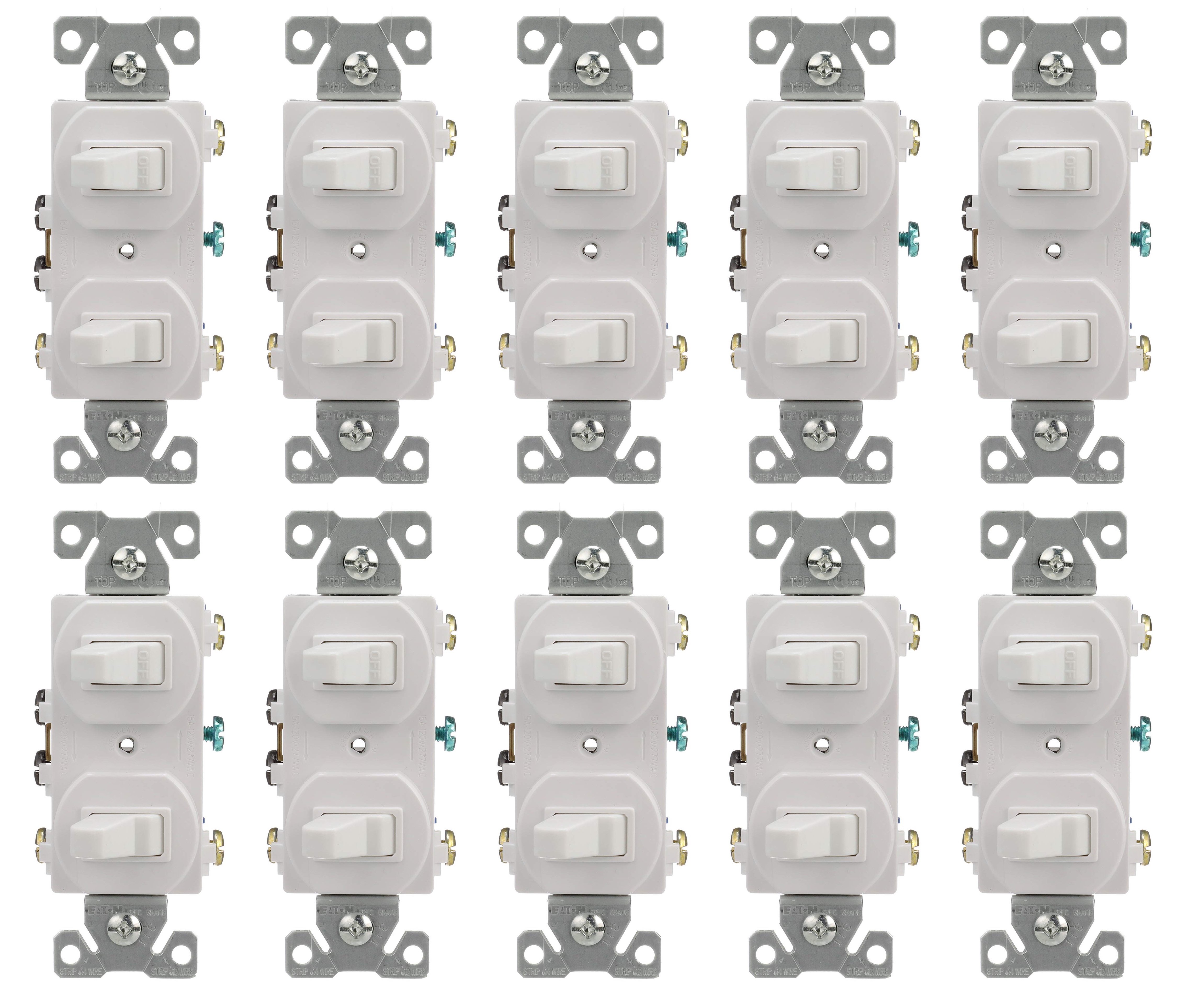 (case of 10) EATON 275W-BOX Wiring Combination Devices, Duplex Toggle ...