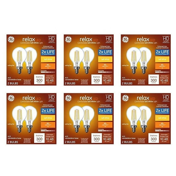 GE Lighting Relax LED 40 Watt Equivalent, Dimmable Soft White A15 ...