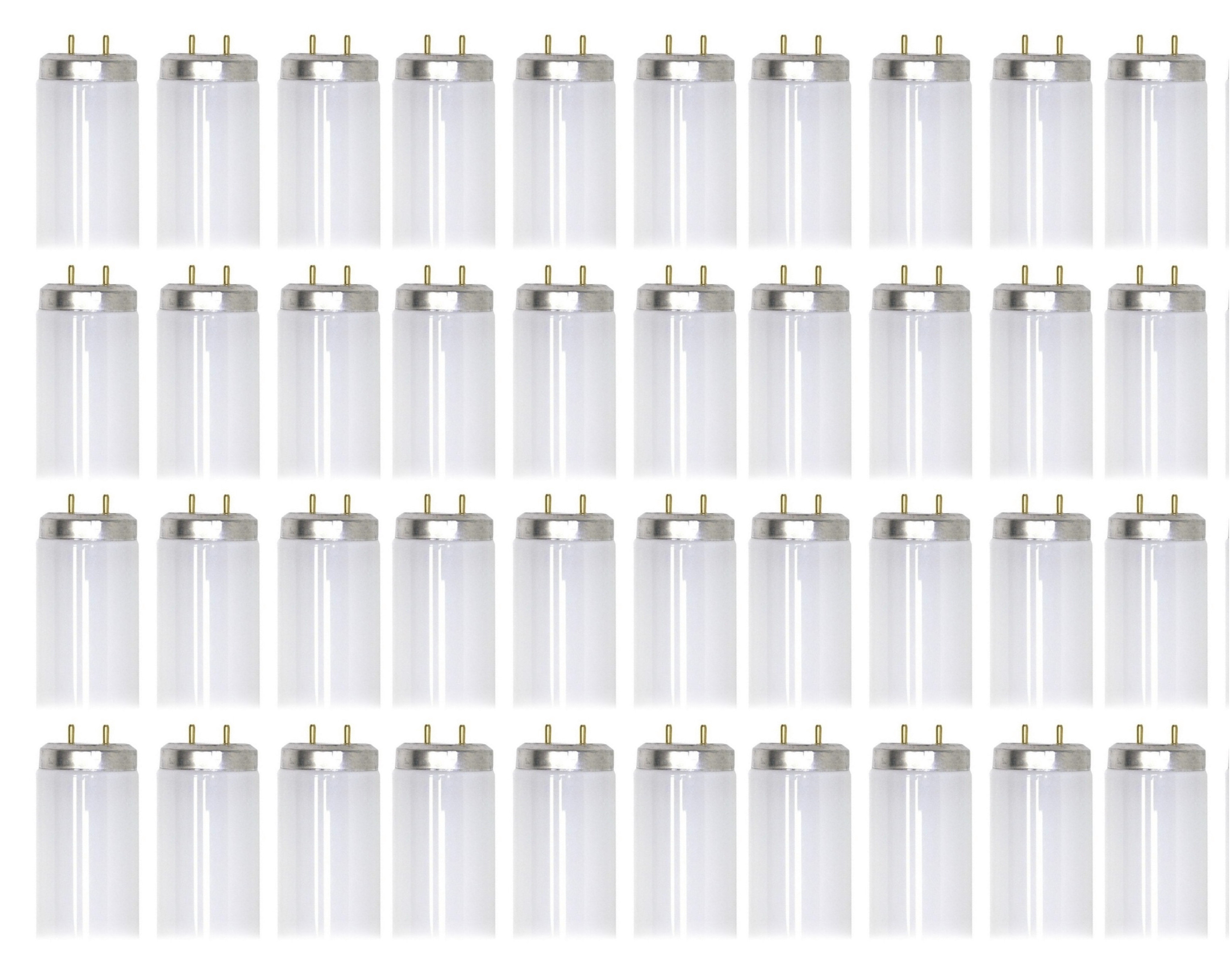 GE Lighting 48 inch T8 Fluorescent Lamp, 25W, 3500K, 2400 Lumens, Case ...