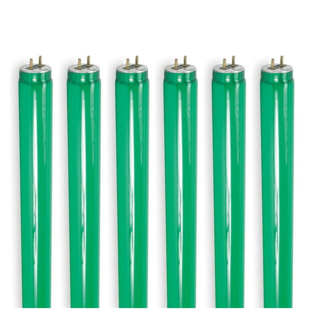(case of 6) GE 94849 - F32T8/G/89ECCVG2 Straight T8 Green Fluorescent Tube, 48 inch Light Bulb ...