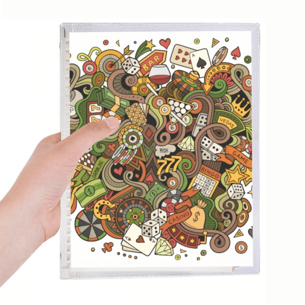 casino bar poker card chips jackpot illustration notebook loose diary ...