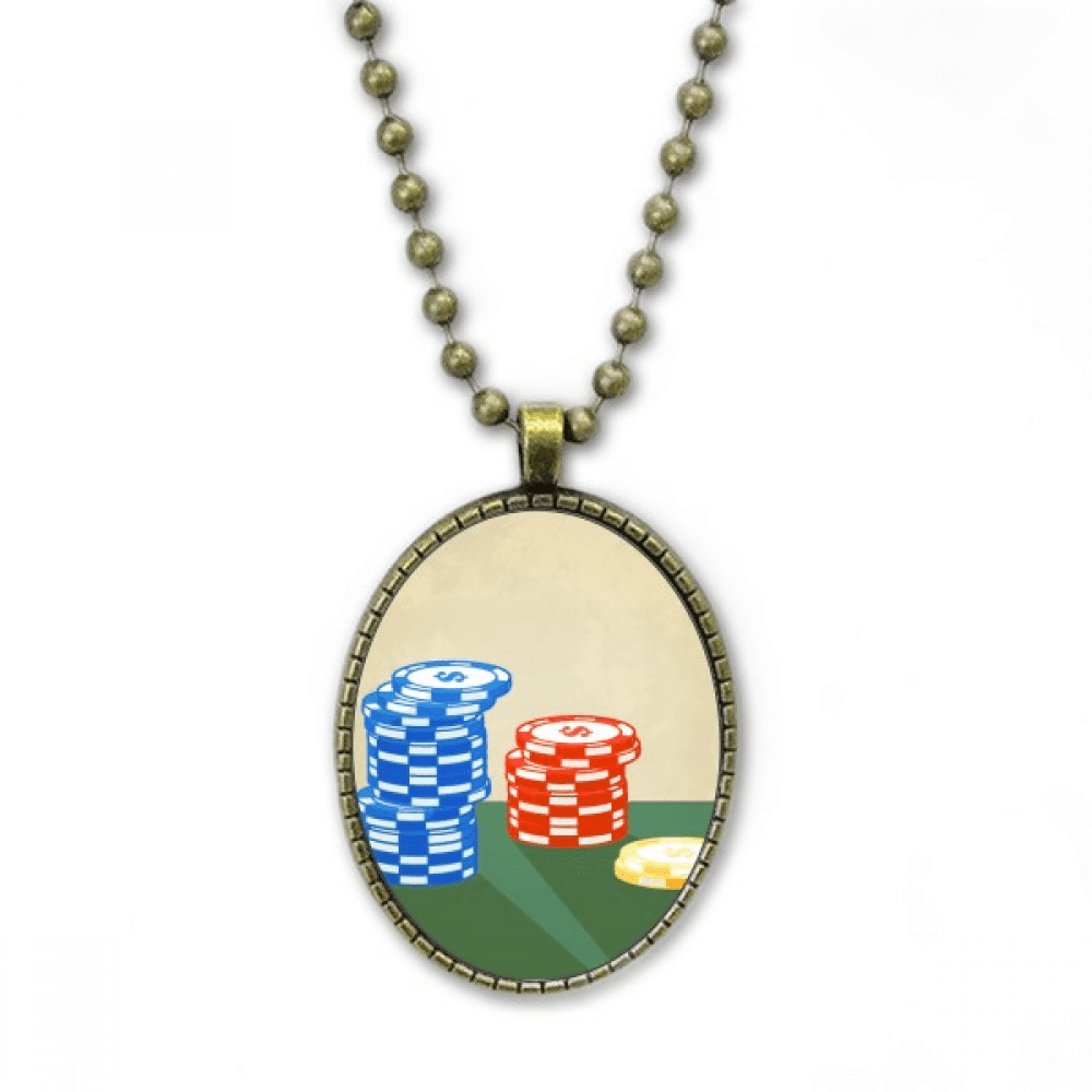 casino chips arrangement illustration necklace vintage chain bead ...