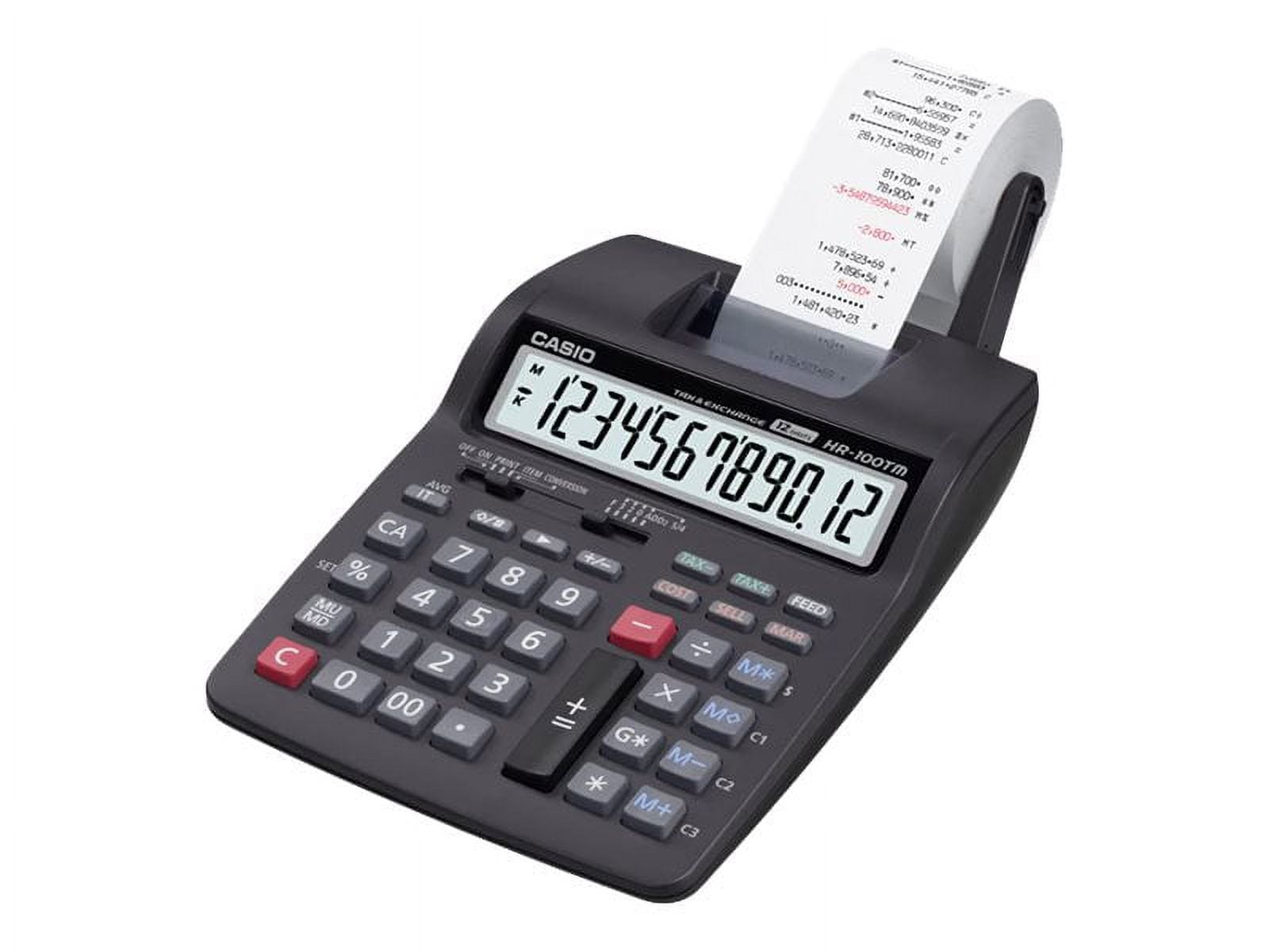 Casio HR-100TM Printing Calculator, Black & Red - Walmart.com