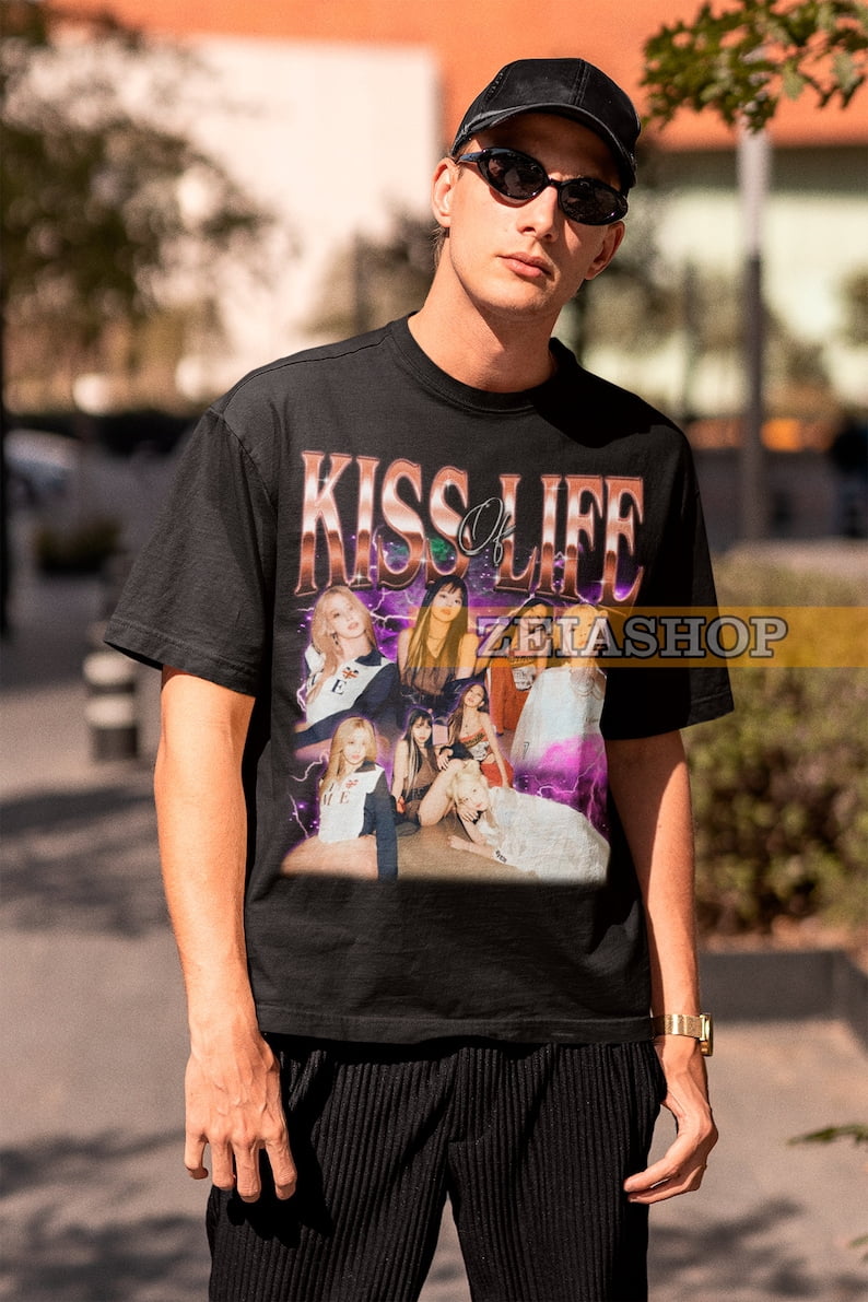 casual everyday t-shirt, Kiss of Life Kpop Shirt, KIOF Fan Shirt, Kiss ...