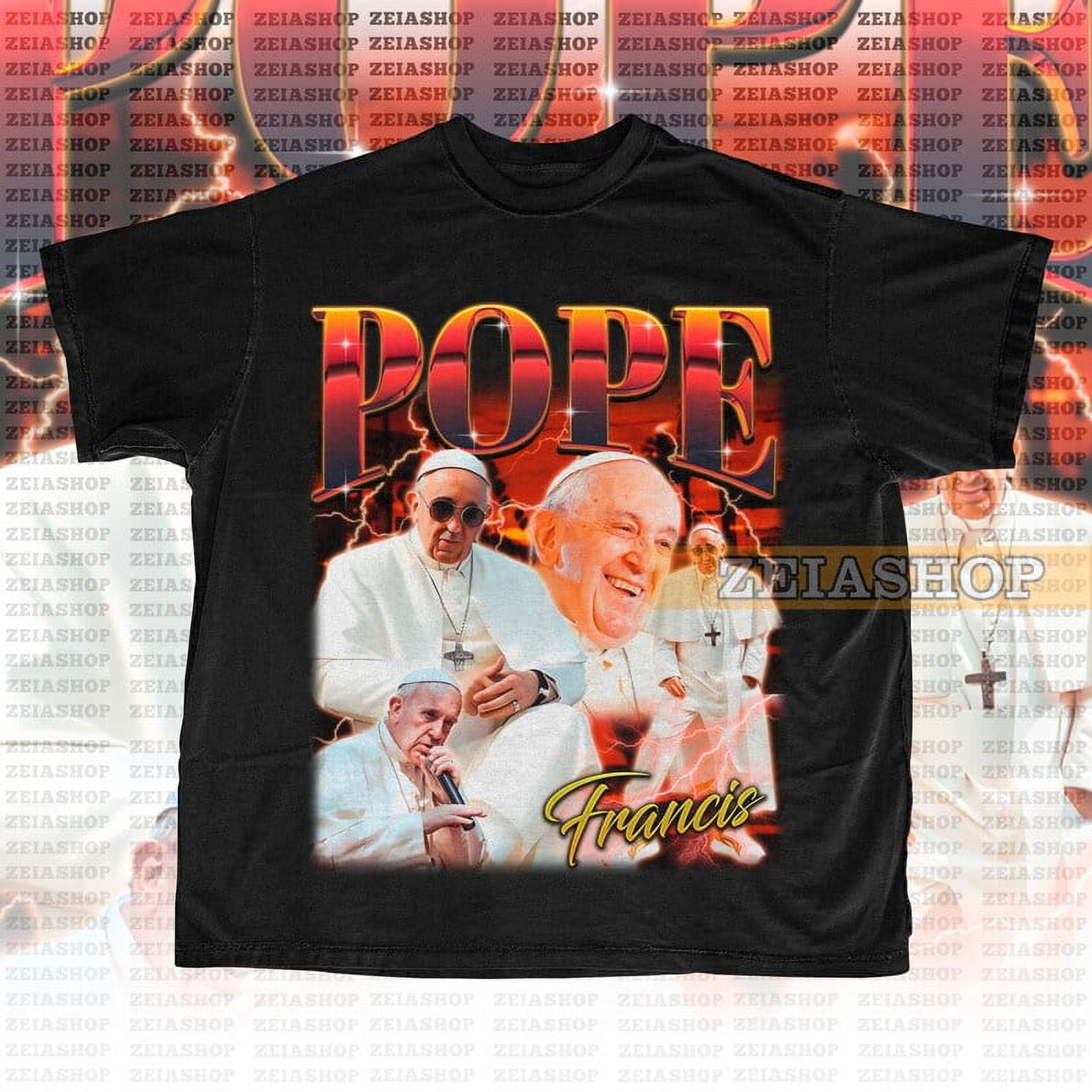 casual everyday t-shirt, POPE FRANCIS 90s Shirt, Pope Francis Homage ...