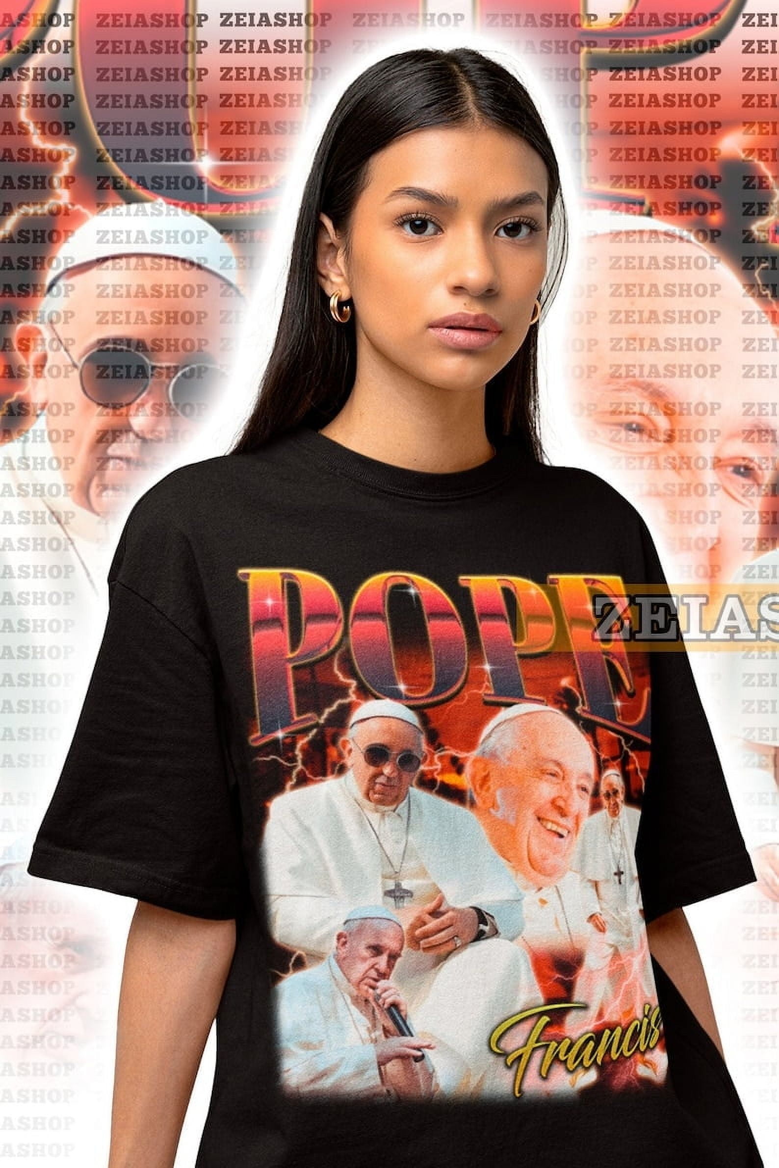 casual everyday t-shirt, POPE FRANCIS 90s Shirt, Pope Francis Homage ...
