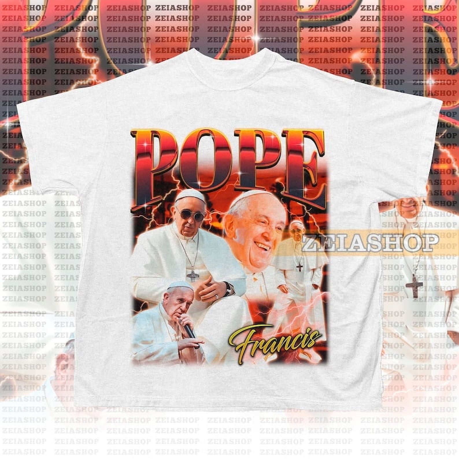 casual everyday t-shirt, POPE FRANCIS 90s Shirt, Pope Francis Homage ...