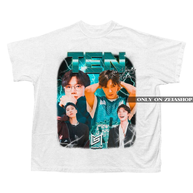 casual everyday t-shirt, SuperM Ten 90s T-shirt - SuperM Kpop Tee ...