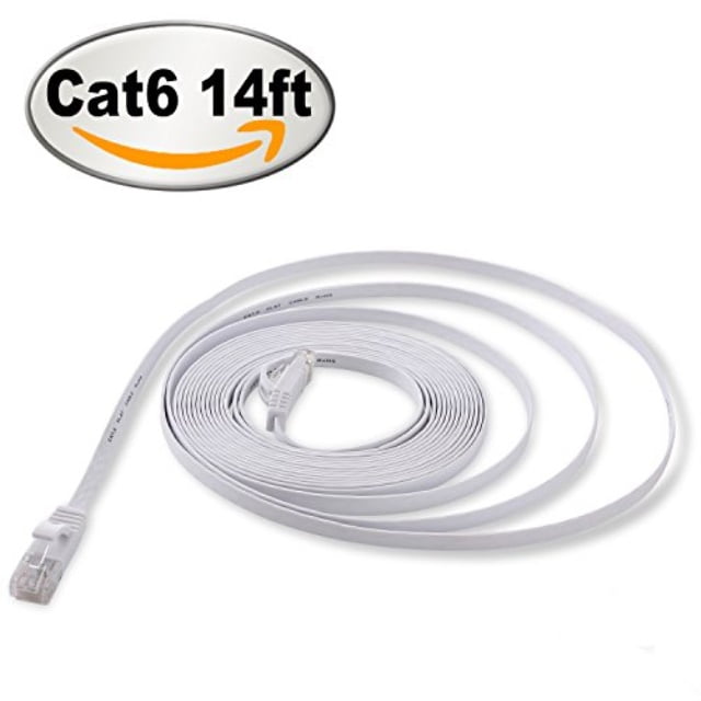 cat 6 ethernet cable 15 ft - flat internet network lan patch cord short - faster than cat5e/cat5 ...