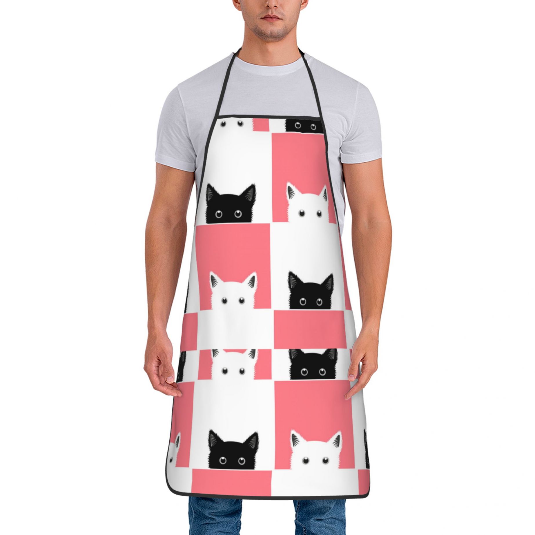 cat Chess board Aprons for Women Men Waterproof Apron Kitchen Chef ...