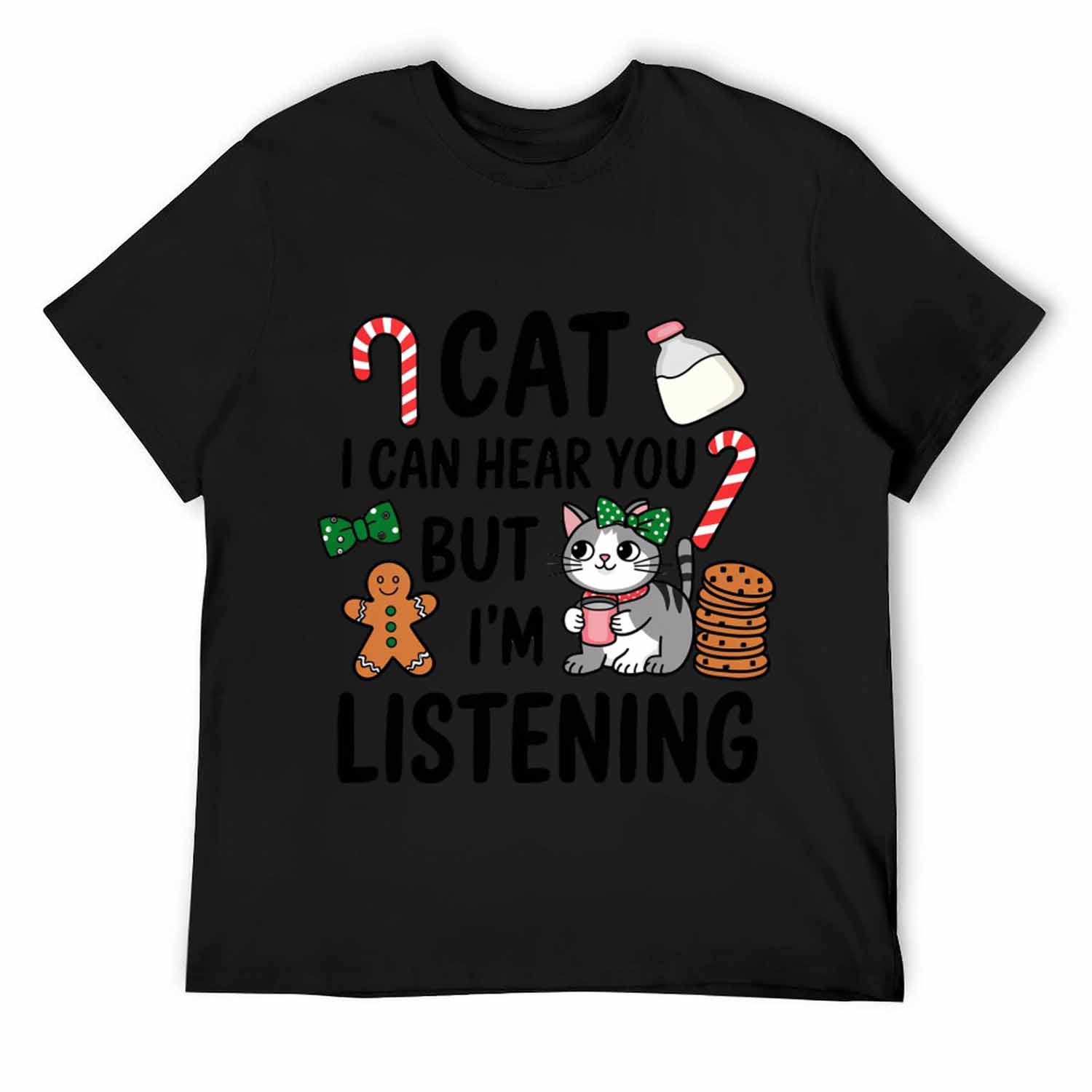 cat I can hear you but I'm listening Shirt Funny Old Man T Shirts For ...
