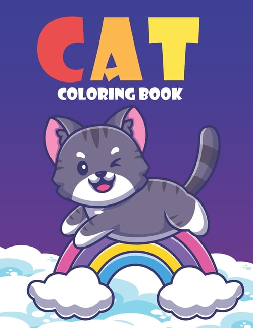 cat coloring book: 30 cat to color, cute cat and kitten coloring book ...