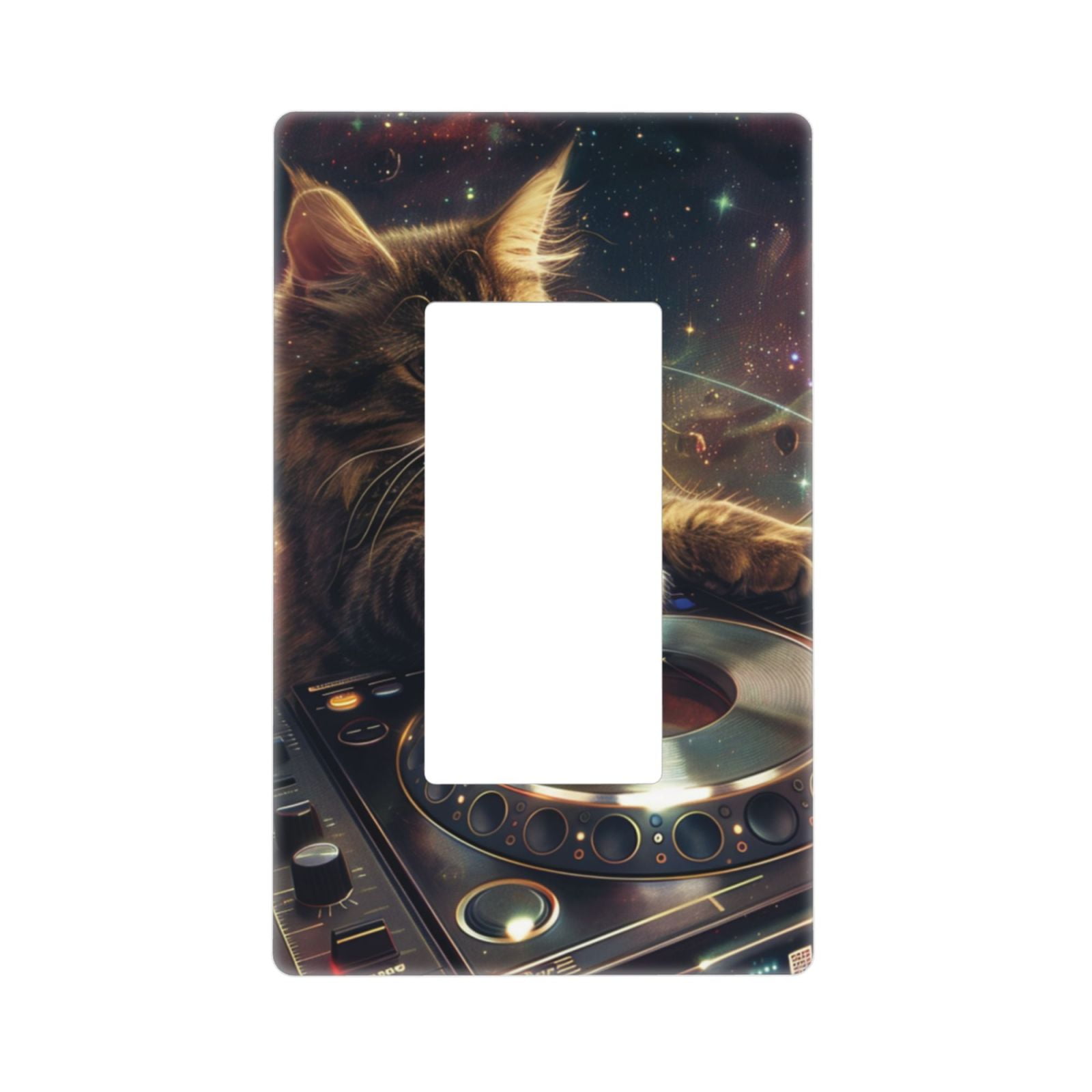 cat dj in space Switch Cover Decorative Wall Plate / 1-Gang Screwless ...