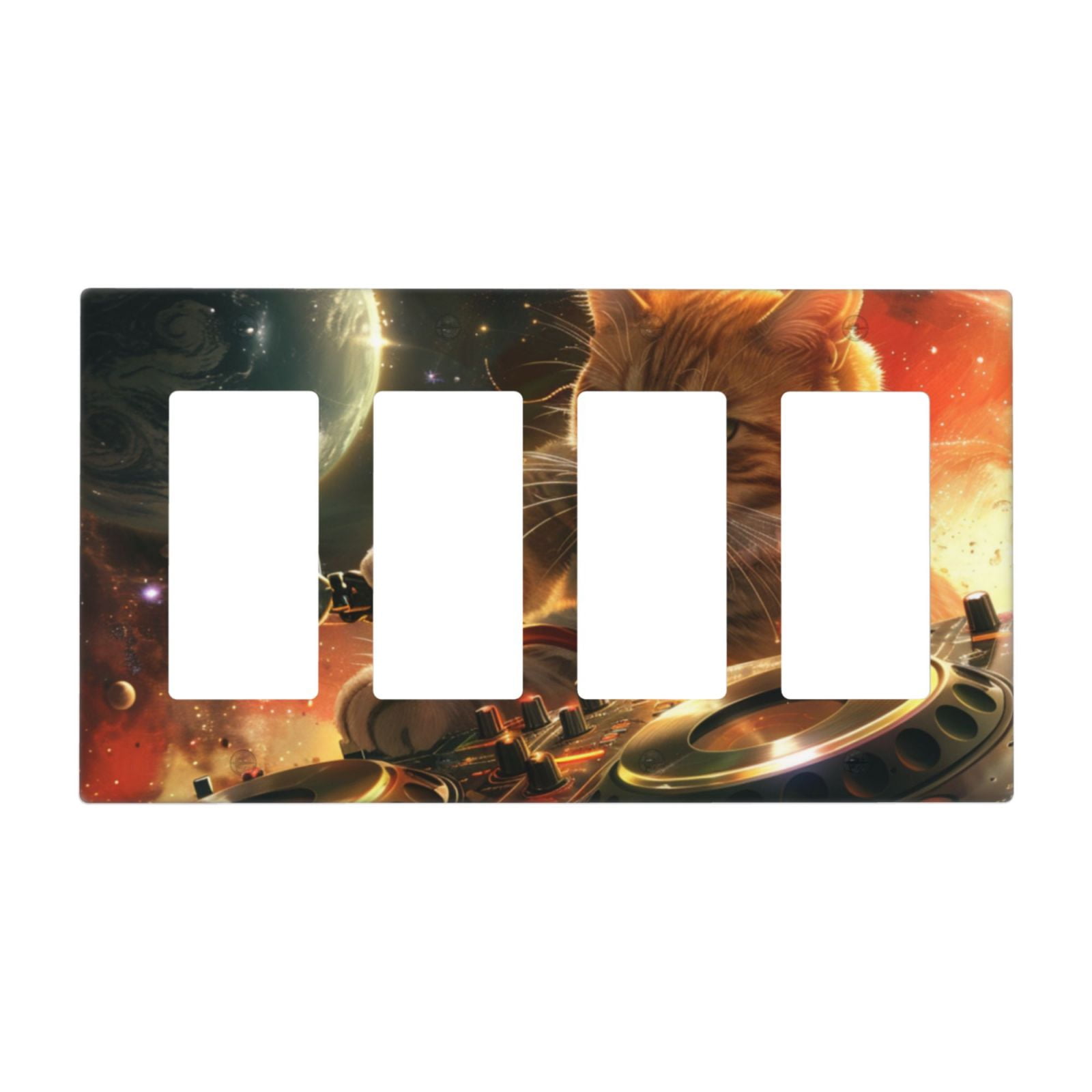 cat dj space Switch Cover Decorative Wall Plate / 4-Gang 4-Decor ...