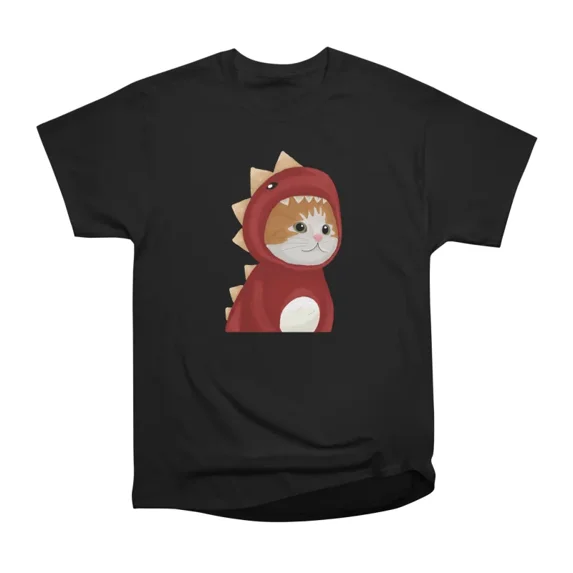cat in a dino cap T-Shirt Tee Gift For Him Merch For Her Apparel For ...