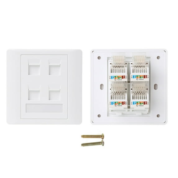 cat6 Keystone White PC Wall Face Plate Faceplate Toolless Wall Socket ...
