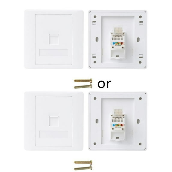 cat6 Keystone White PC Wall Face Plate Faceplate Toolless Wall Socket ...