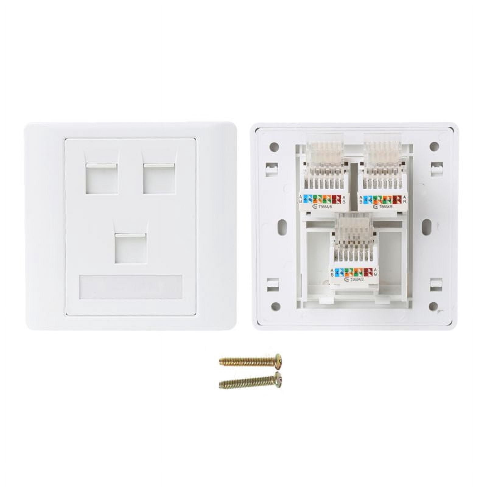 cat6 Keystone White PC Wall Face Plate Faceplate Toolless Wall Socket ...