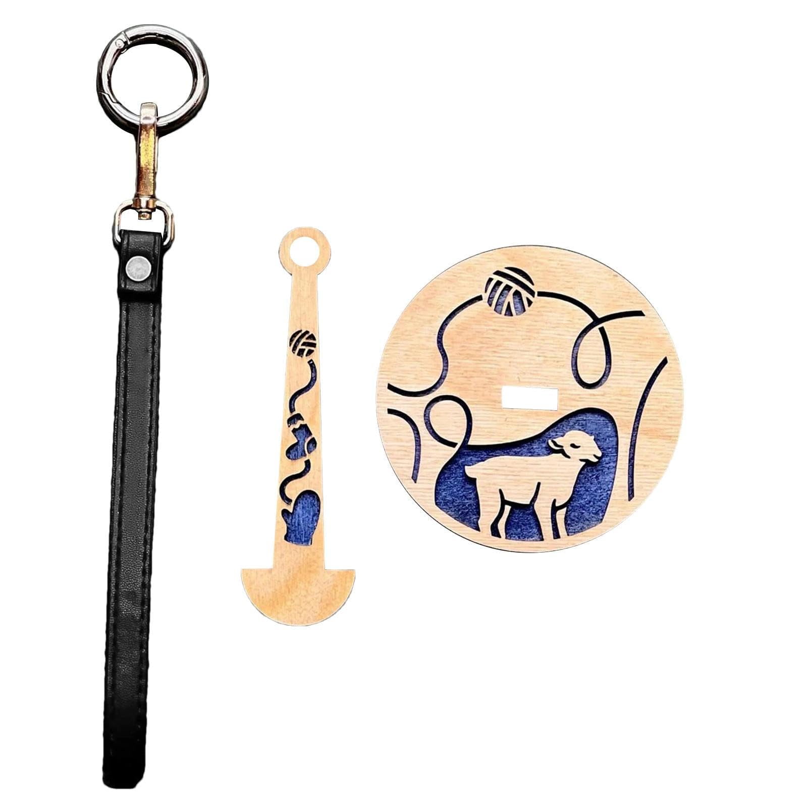 cauli Portable Yarn Holder with Wrist Strap,Vinyl/Wooden Wool Holder ...