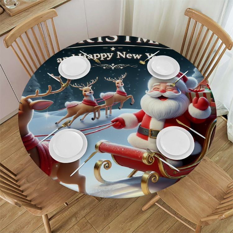 cbxzyzzc Christmas Table Covers Waterproof Table Cloth Elastic Edged ...