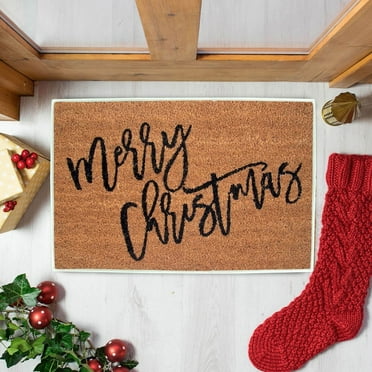 Outdoor, Christmas Mats In Front Of The Door, Brown Decorative Mat ...