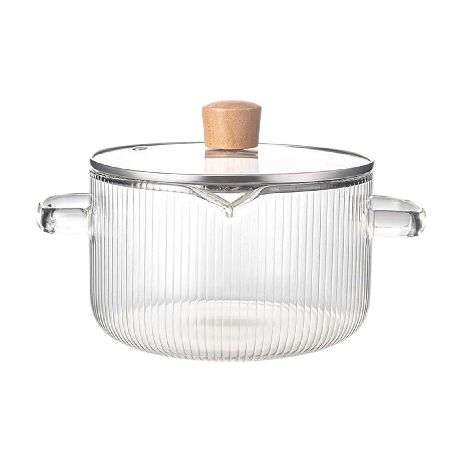 cbzote Cooking Utensils 6 Heat Double Handle Glass Pot with Lid for ...