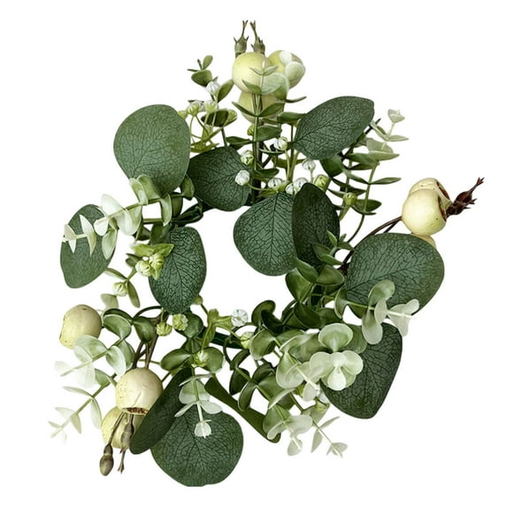 cbzote Greenery Candle Ring Wreath for Home and Events – Spring Leaves ...