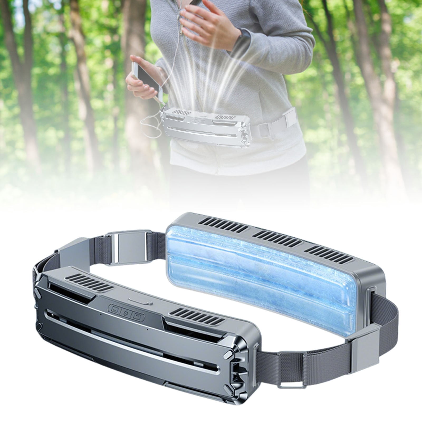 cbzote Ice Compress Waist Fan for Outdoor Sports Portable USB Belt Fan ...