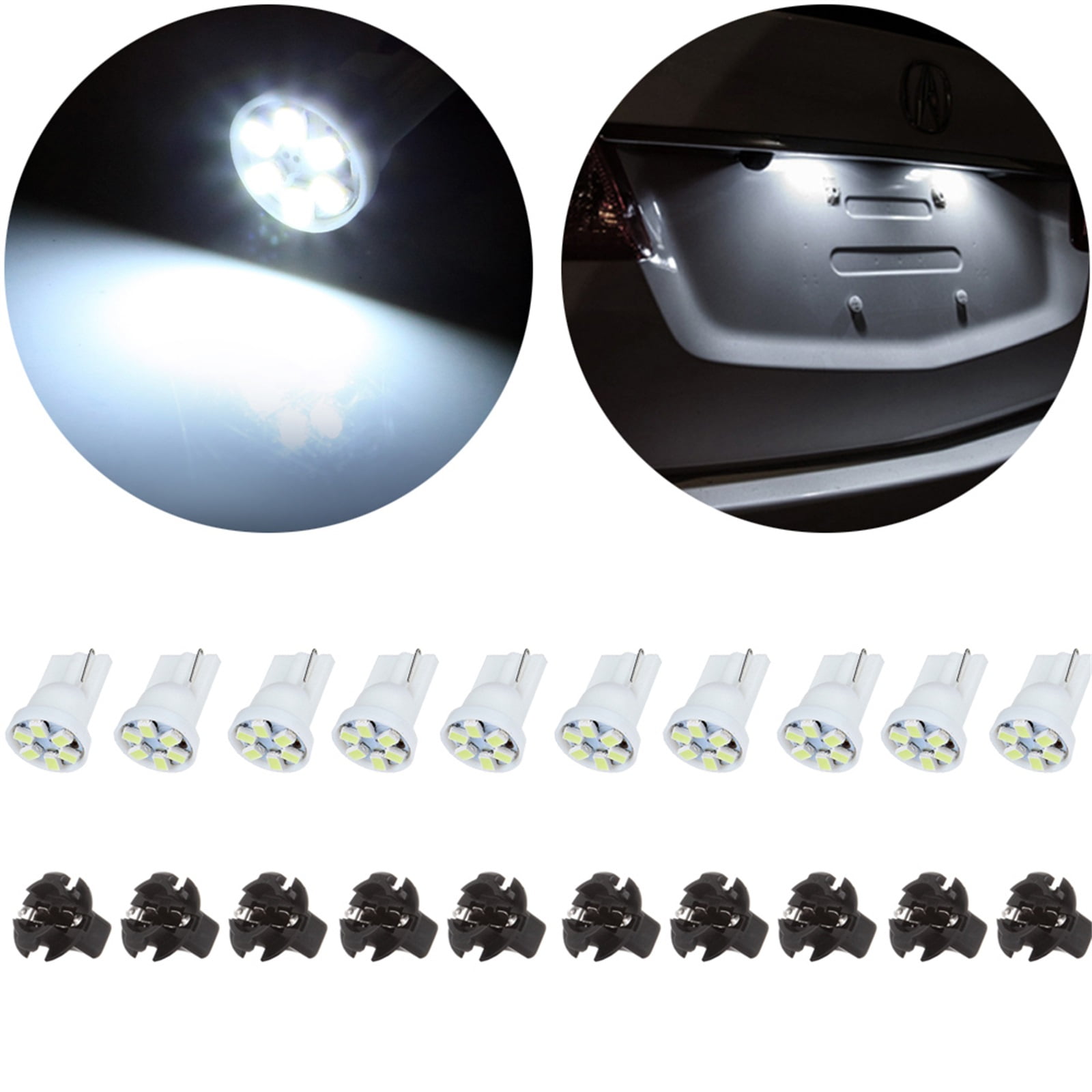 cciyu 10pcs T10 6-3020-SMD White Instrument Cluster Dash Panel Lights ...