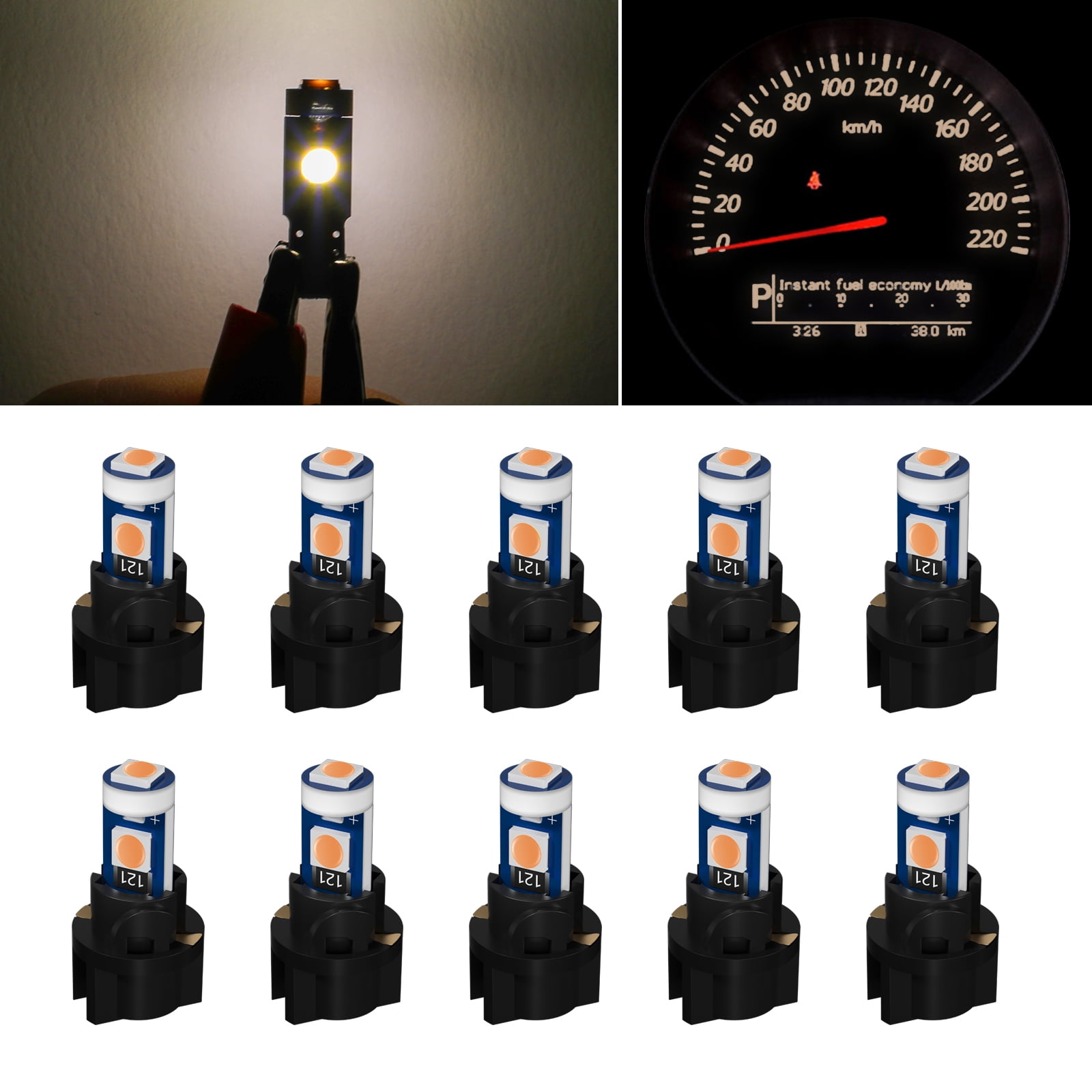 cciyu 10pcs T5 Instrument Cluster Dash Panel Lights with Twist Lock ...