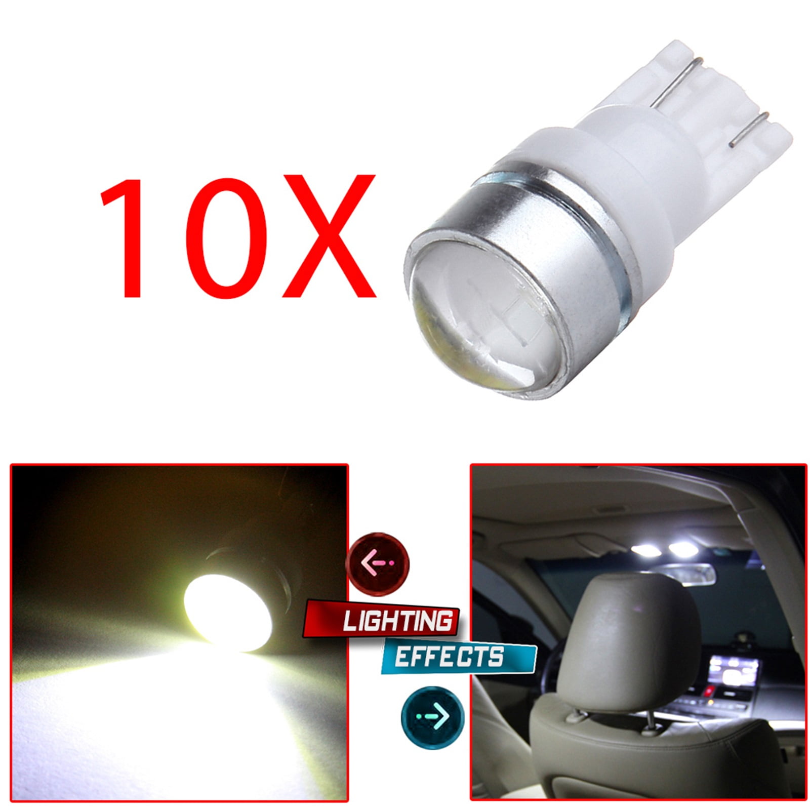 cciyu 10x T10 White High Power Wedge Lights Instrument Panel Gauge ...