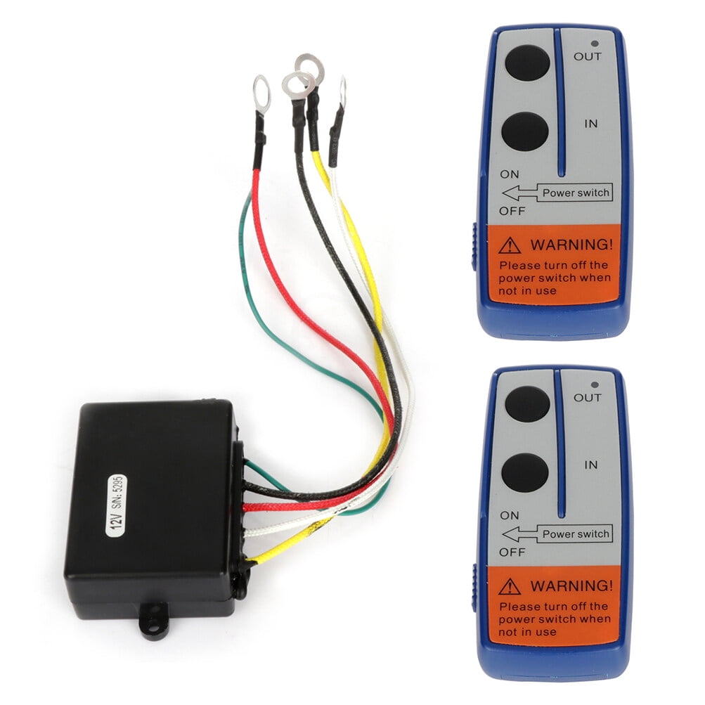 cciyu 12V Electric Winch Wireless Remote Control 2PCS w/Receiver Kit ...