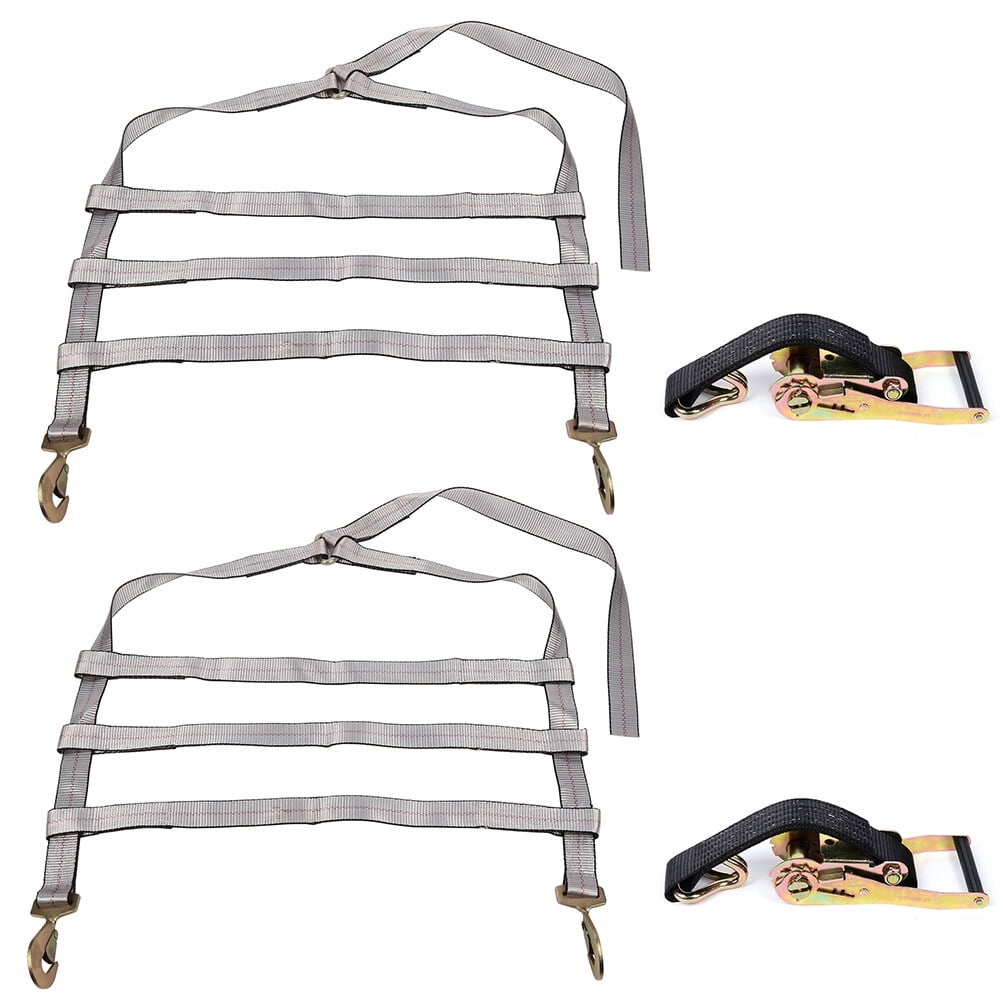 cciyu 2PCS Grey Car Dolly Wheel Net Tire Basket Tow Adjustable Ratchet ...