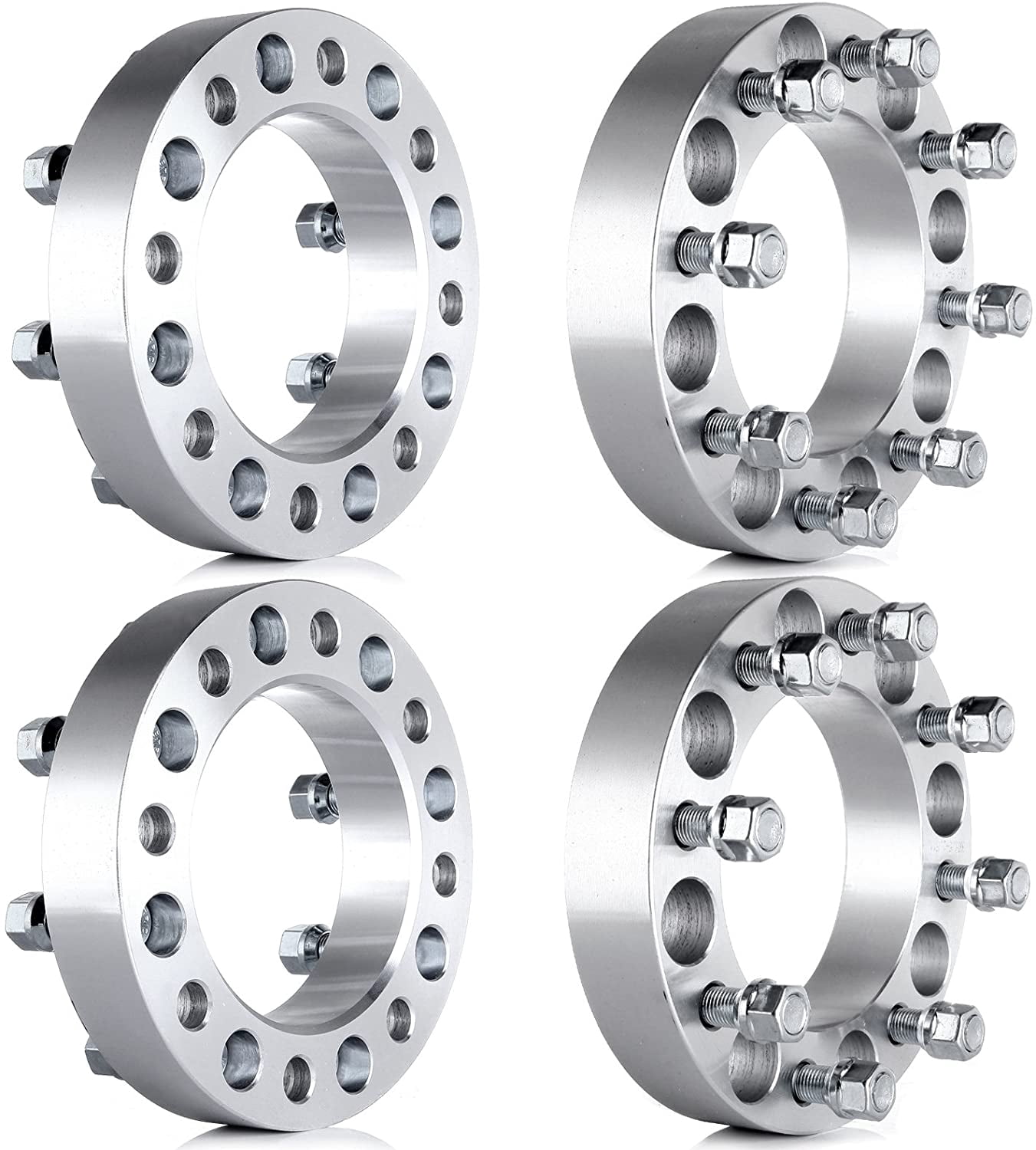 cciyu 4X 1.5" 8x6.5 to 8x6.5 Wheel Spacers 8 Lug Spacers 8x165.1 14x1.5 ...