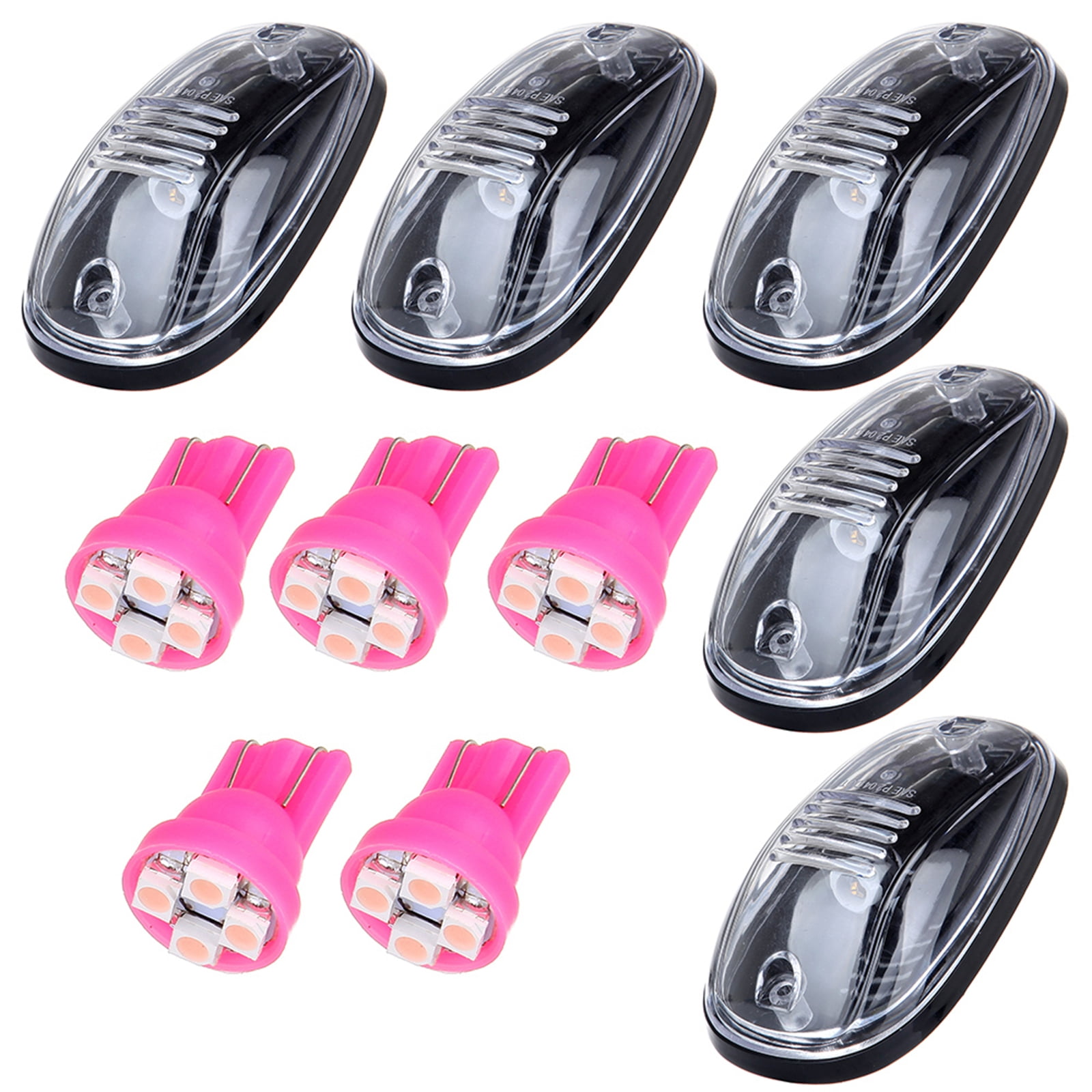 cciyu 5x Clear Cab Roof Marker Lights Assembly +Wire Pack T10-6-5730 ...