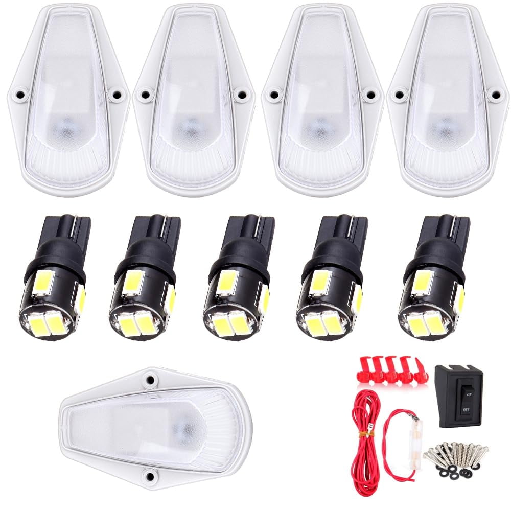 cciyu 5x Clear Cover Cab Roof Running Lights Assembly Wiring Pack ...
