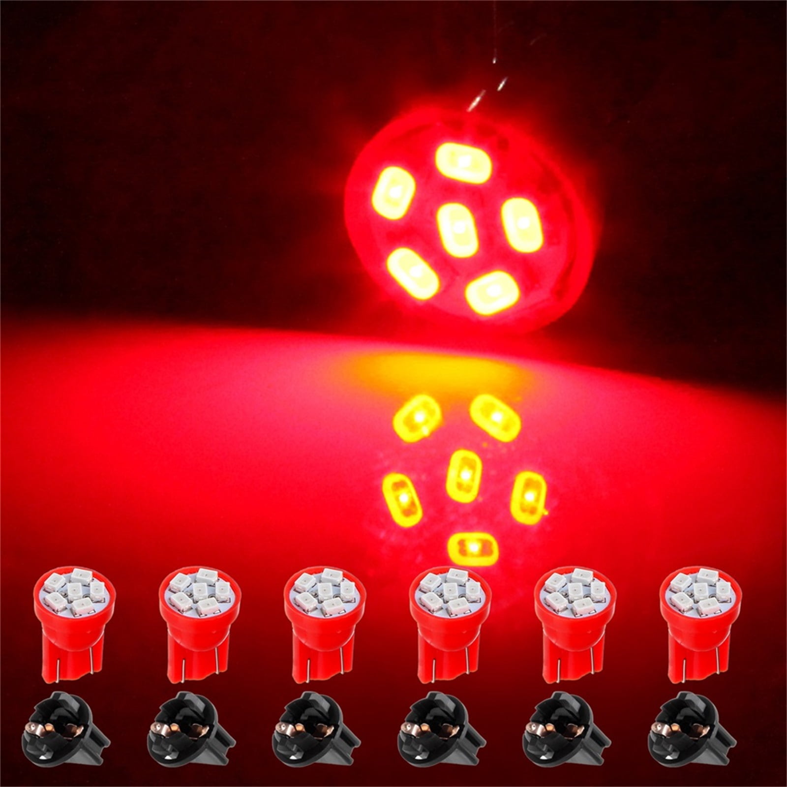 cciyu 6pcs T10 Red Instrument Cluster Dash Panel Lights with Twist Lock ...