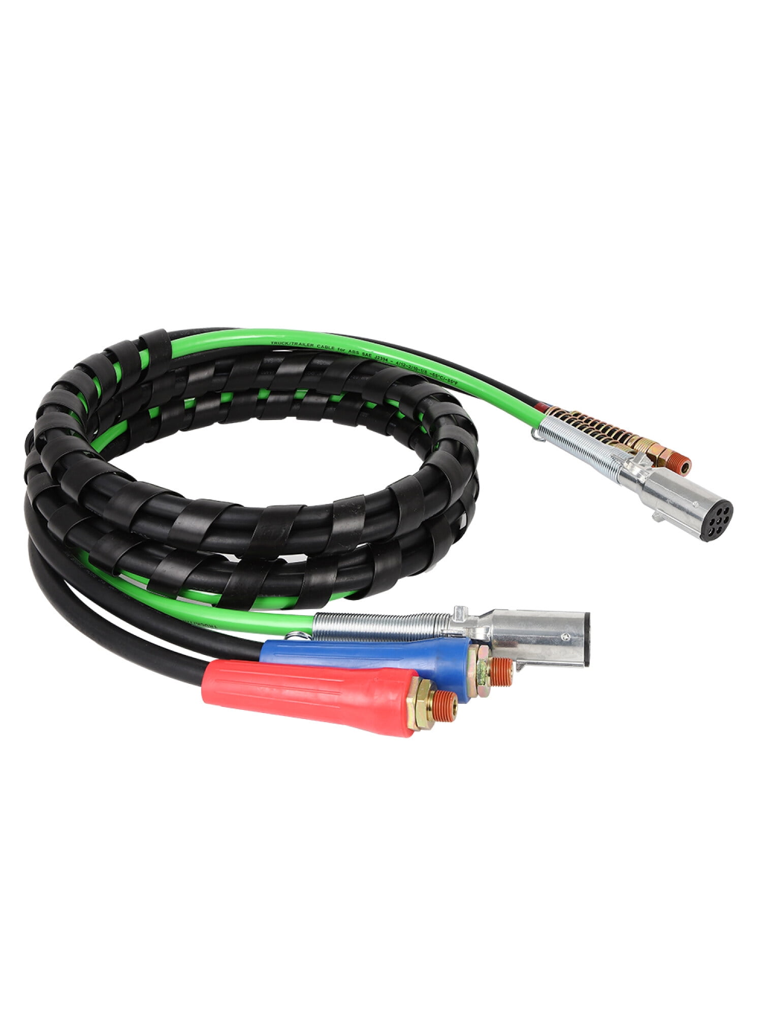 cciyu 7 Way Electrical Trailer Cord Cable ABS & Rubber Air Line Hoses ...